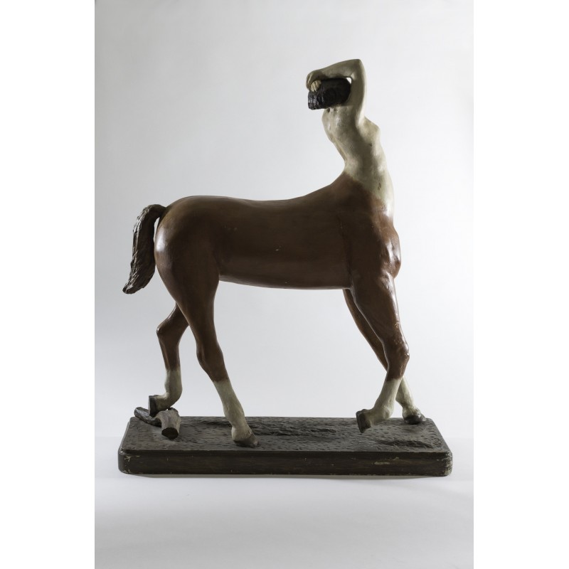 Folk Art American Wood Carving Centaur Polychrome wood sculptures