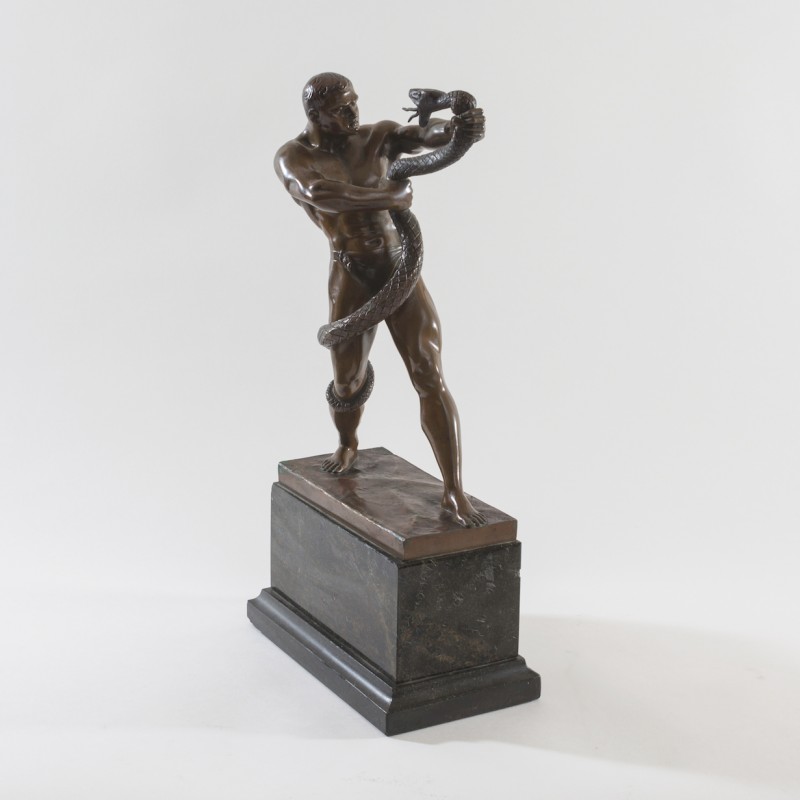 German sculptures,Bronze Man Wrestling Snake sculpture
